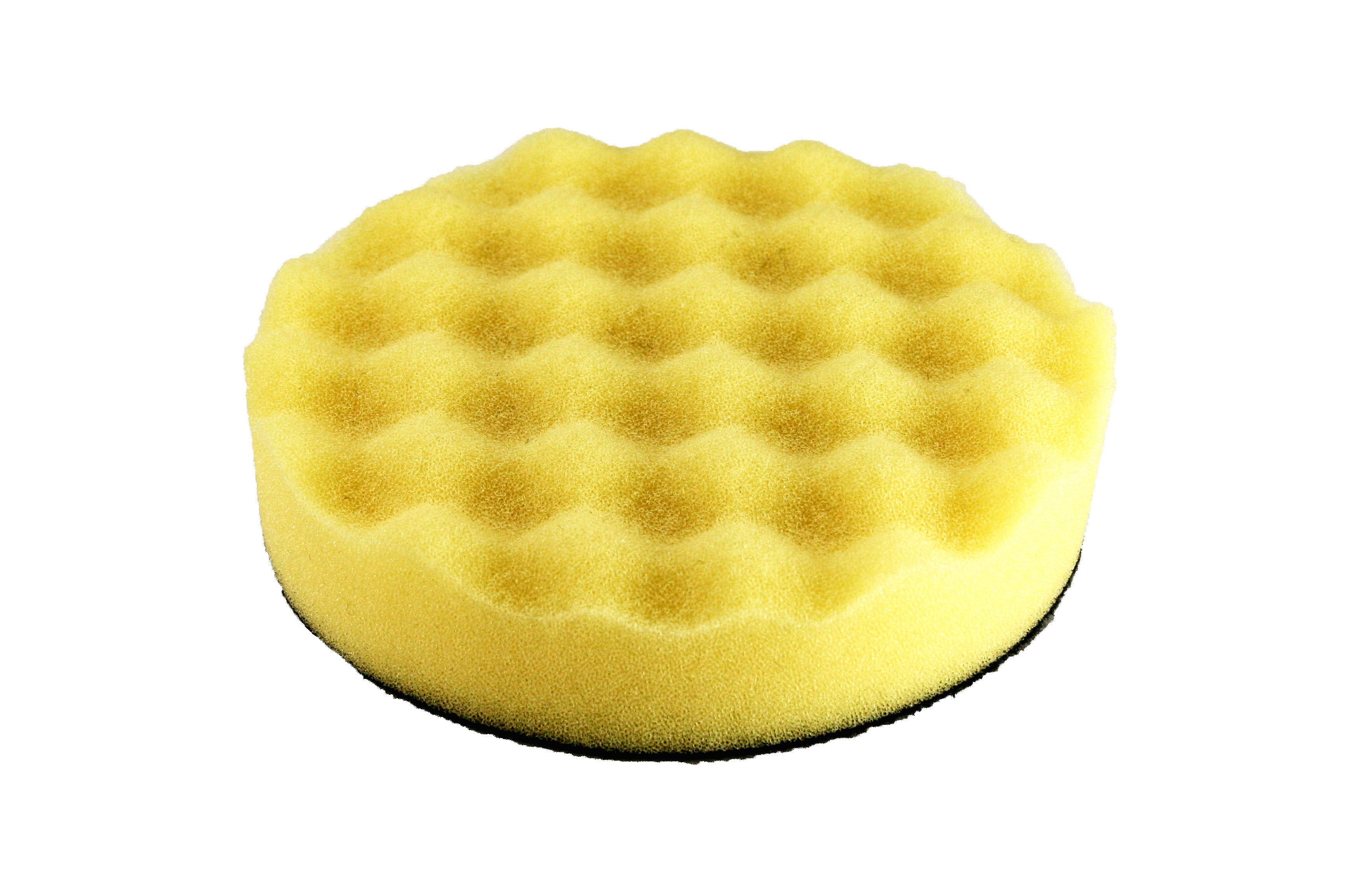 Hook and Loop Yellow Waffle Foam Pad Buffer Sponge - Set of 3 Pieces ...